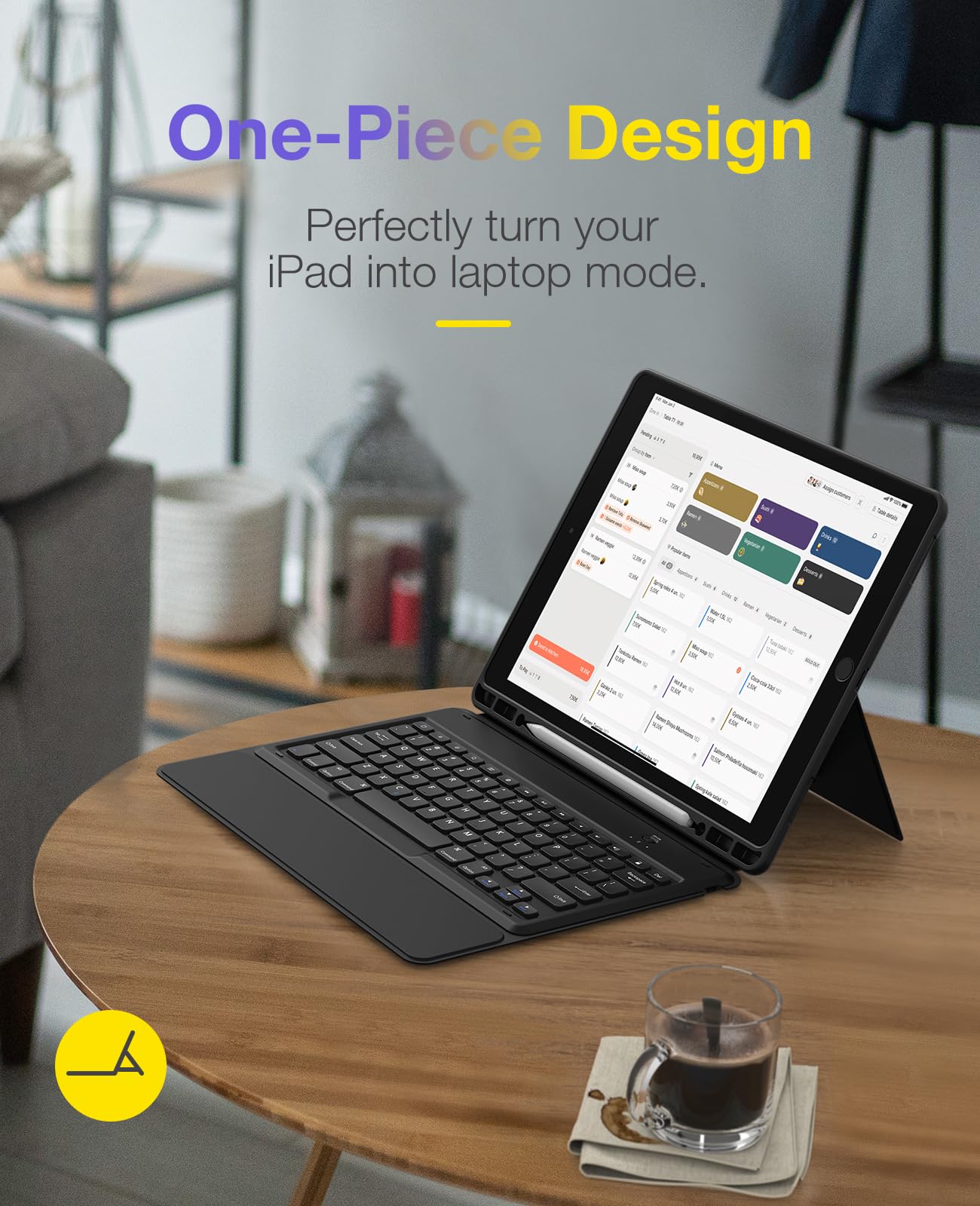 Sounwill for iPad Pro 12.9 Case with Keyboard Compatible for iPad Pro 12.9" 2015/2017, Ultra-Thin PU Leather Silicon Rugged Shock Keyboard Stand Case with Pencil Holder (Not Fit for 2018 iPad)-Black