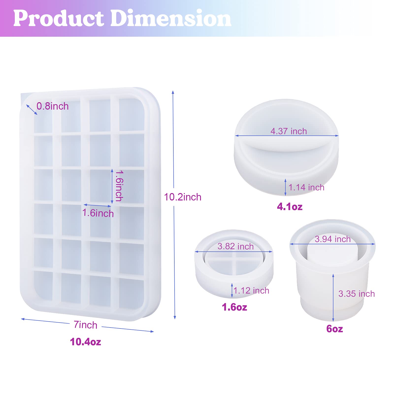 LET'S RESIN Resin Mold Silicone Kit with Resin Rolling Tray Mold, Ashtray Resin Mold, Resin Jar Mold with Lid, Silicone Resin Molds for Casting Resin ,Epoxy Resin,DIY Storage Container