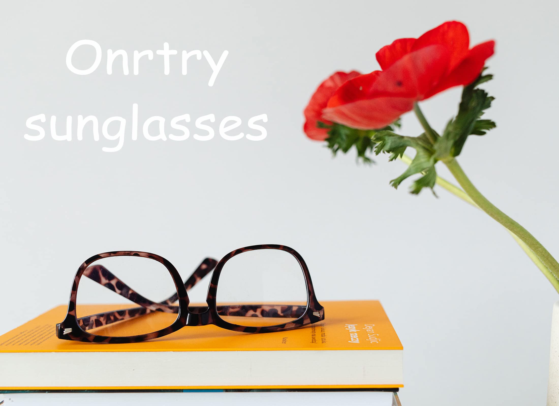Onrtry Non Prescription Glasses for Men Women Square Clear Lens Eyeglasses (Tortoise)