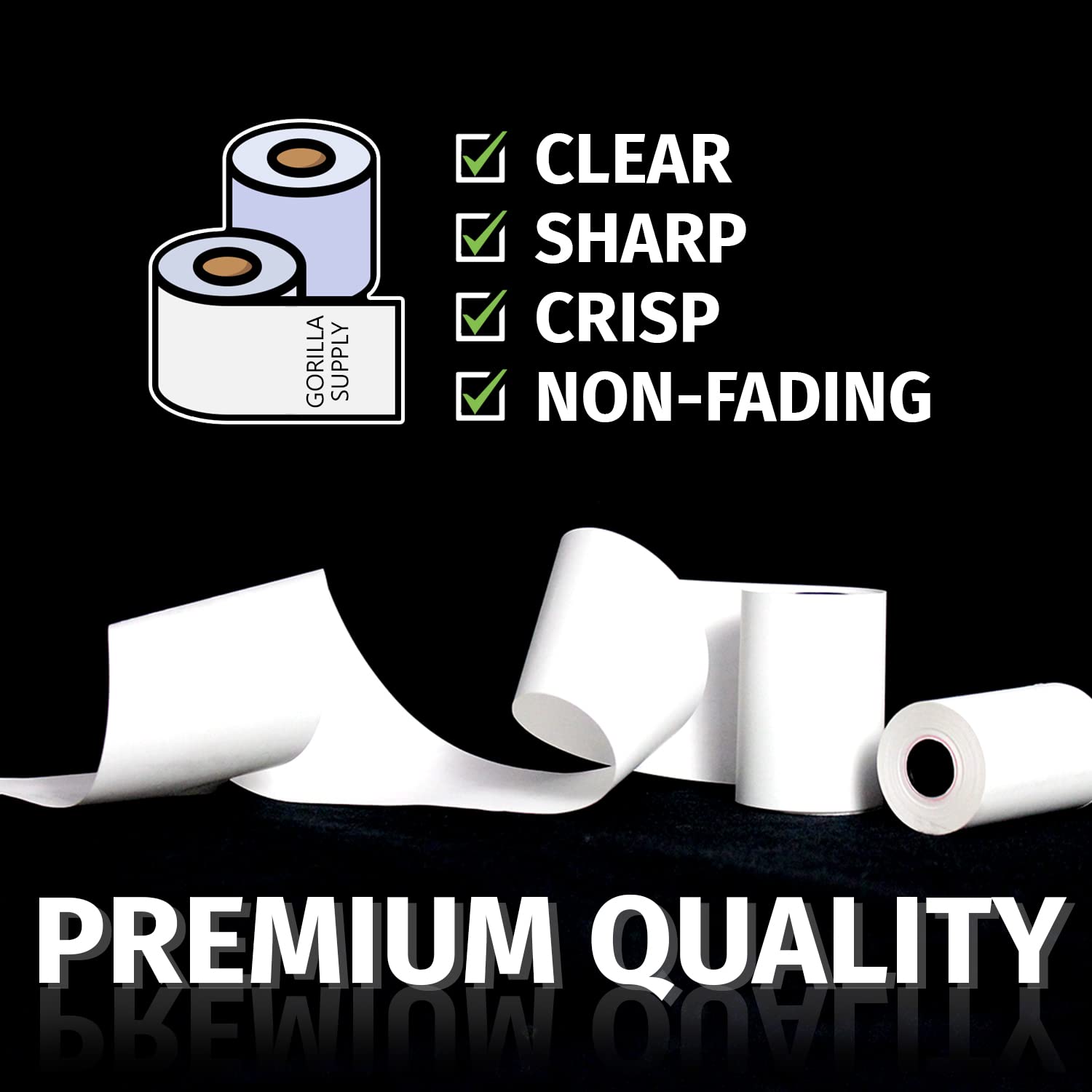 Gorilla Supply Thermal Paper Receipt Roll 2-1/4" x 50' BPA Free 50 Rolls
