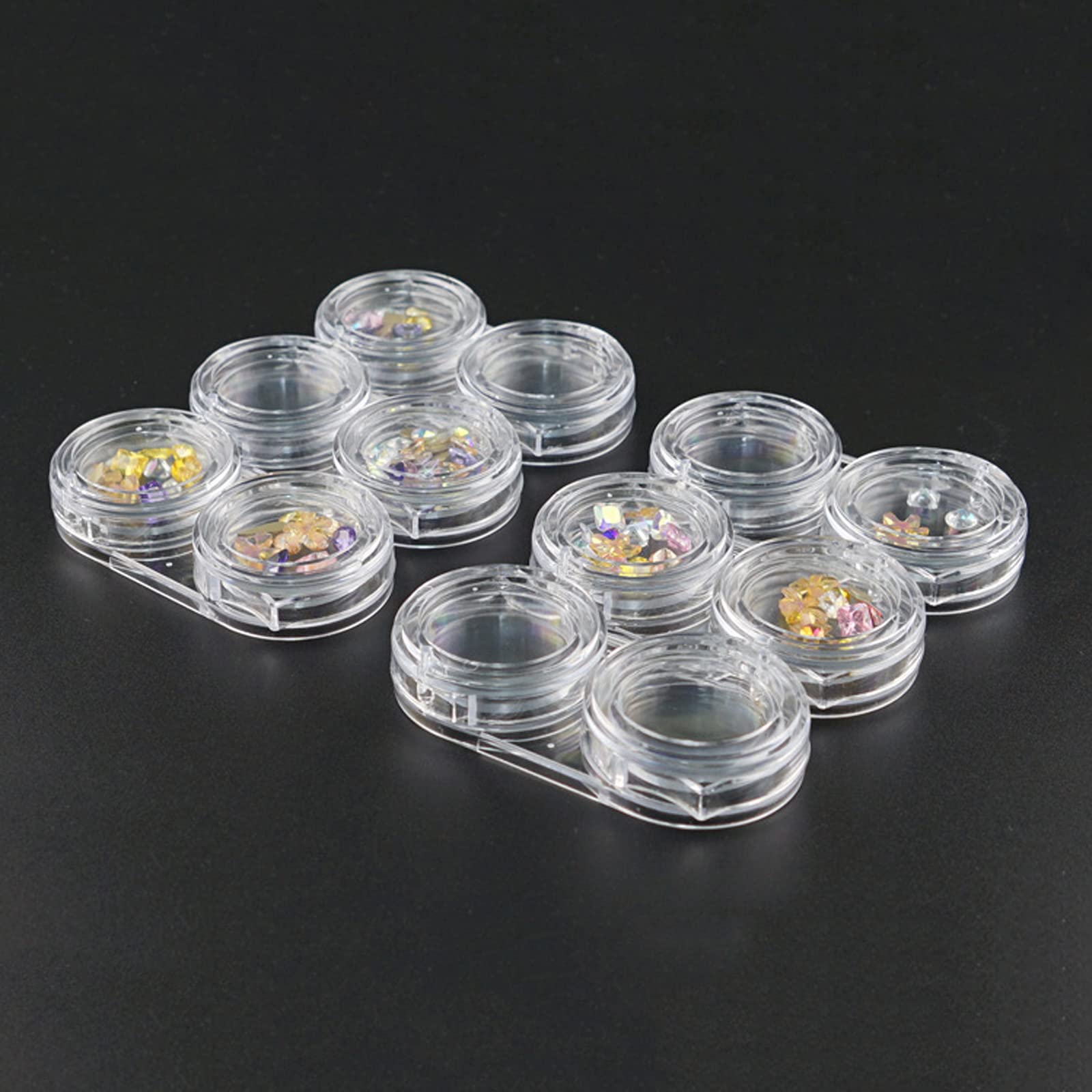 Nail Tip Box False Empty Nail Tips Organizer Storage Box with 12 Number Spaces Storage Case Container Nail Box Plastic Grid Box for Fingernail Crystal, Jewelry, Nail Accessories (Clear)