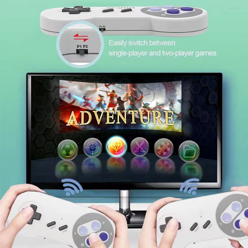 Super Classic Retro Game Console,4K HDMI Video Game System with Built in 2000+ Old School Classic Games and Dual Game Controllers Wireless,Support TF Card and Plug and Play.
