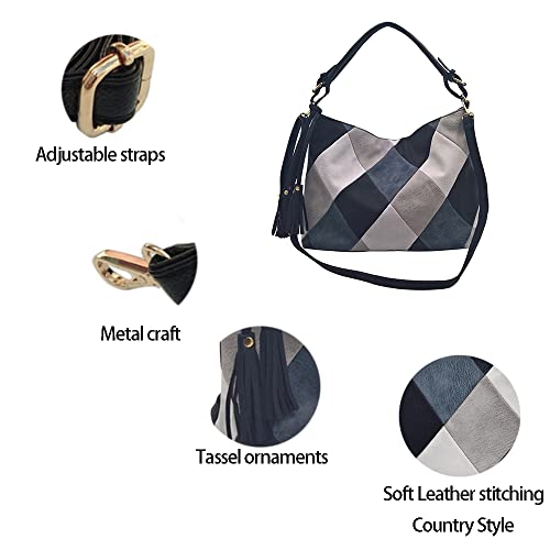 Women's Large Colorful Hobo Bags Girls Big Multicolor Boston Handbags Rainbow Boho Tote Bag Pu Leather Messager Crossbody
