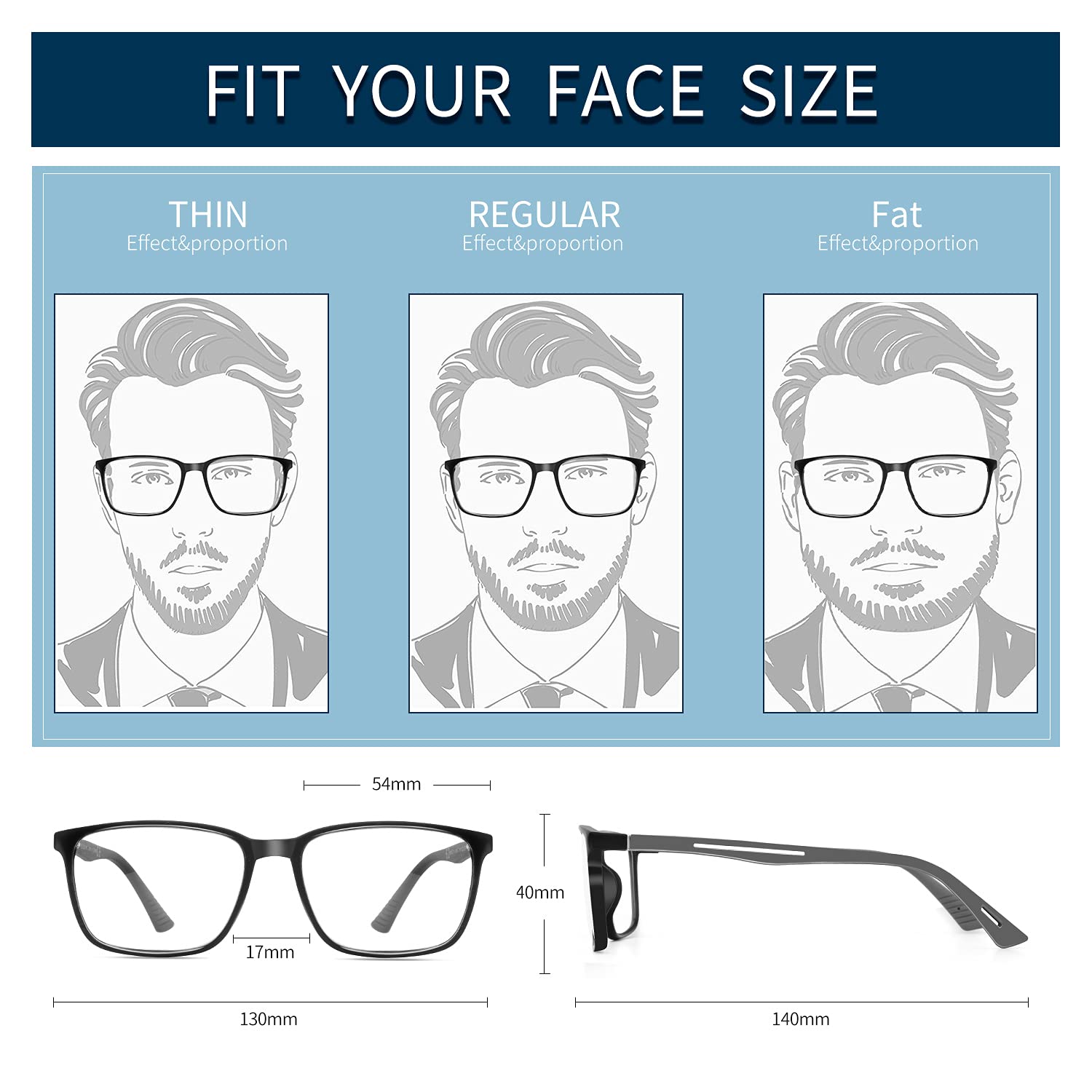 BLUEMOKY Blue Light Reading Glasses for Men,Sport Square Frame Readers, Anti Glare Computer Glasses