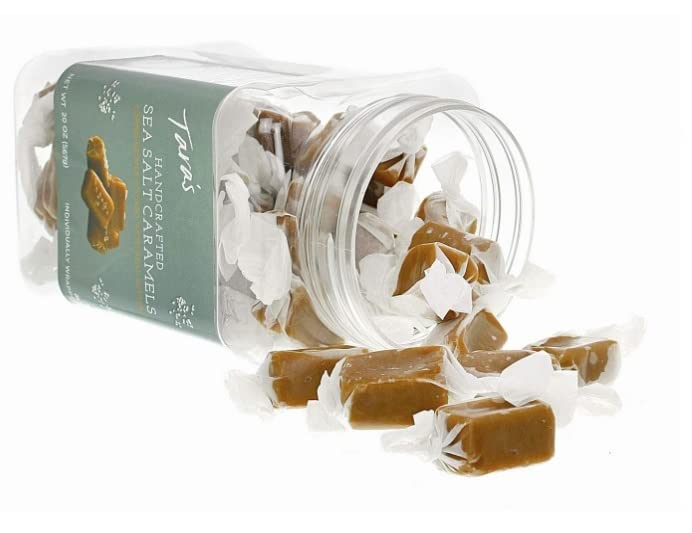 Tara's All Natural Handcrafted Gourmet Sea Salt Caramel: Small Batch, Kettle Cooked, Creamy & Individually Wrapped - 20 Ounce
