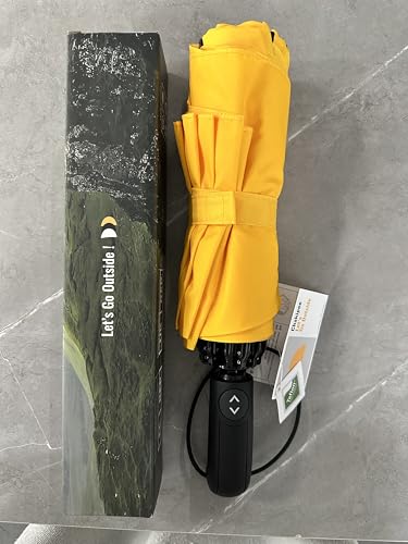 Chakipee Travel Inverted Umbrella Compact Windproof- Automatic reverse Umbrellas for Rain - Folding Portable 48inch Span, 10 Ribs Large Umbrella
