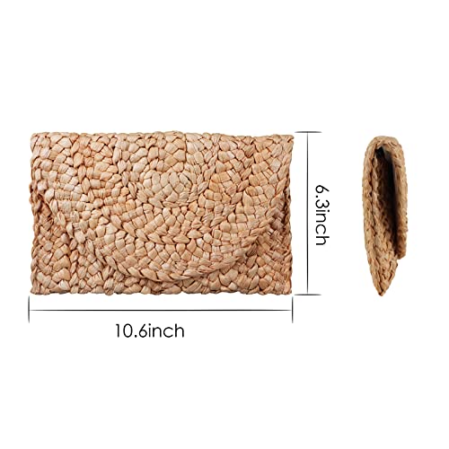 i-Keaui Straw Shoulder Bag for Women Woven Purse Clutch Straws Bags Women's Handbags Summer Beach Envelope Wallet