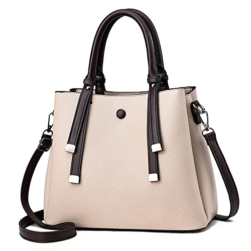 ZiMing® Fashion Handbag Large Capacity Tote Bag Top Handle Handbag Shoulder Bag-White