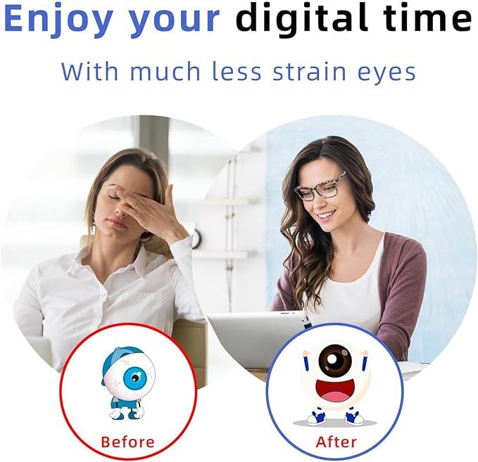 WINTOO Anti Blue Light Glasses for Women Men -5 Pair Blue Light Blocking Glasses, UV400 Anti-Glare Computer Glasses Women, Blue Light Reading Glasses for Women for Gaming TV Phone Screen Square Frame