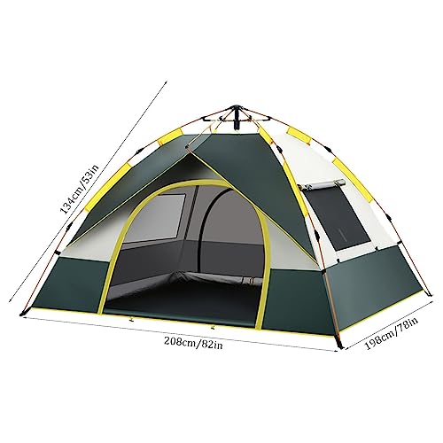ARIOU Camp Tent, Automatic Setup Tent, Family Dome Tent, Waterproof Tents for Camping, 50+ Uv-Proof Hiker Tent 2-3 Person, Pop Up Tent Double Doors for Mountaineering, Hiking