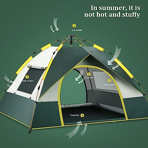 ARIOU Camp Tent, Automatic Setup Tent, Family Dome Tent, Waterproof Tents for Camping, 50+ Uv-Proof Hiker Tent 2-3 Person, Pop Up Tent Double Doors for Mountaineering, Hiking