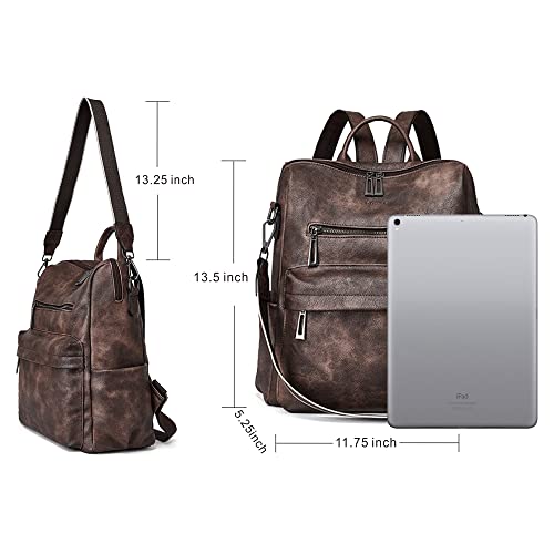 OPAGE Leather Backpack Purse for Women Fashion Designer Ladies Shoulder bags Travel Backpack