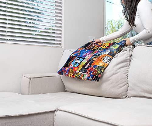 8-Bit Armageddon Retro Video Games Fleece Throw Blanket | Plush Soft Polyester Cover for Sofa and Bed, Cozy Home Decor, Luxury Room Essentials | Novelty Gifts for Adults and Kids | 45 x 60 Inches