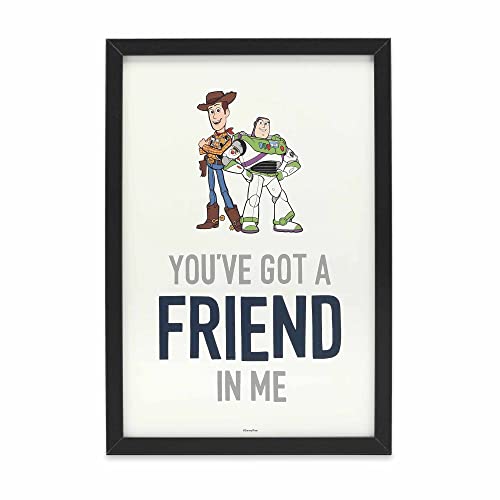 Open Road Brands Disney Pixar Toy Story You've Got a Friend in Me Woody and Buzz Framed Wall Decor - Cute Toy Story Picture