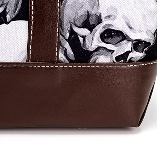 Skulls Funny Skeleton Black Tote Bags Large Leather canvas Purses and Handbags for Women Top Handle Shoulder Satchel Hobo Bags