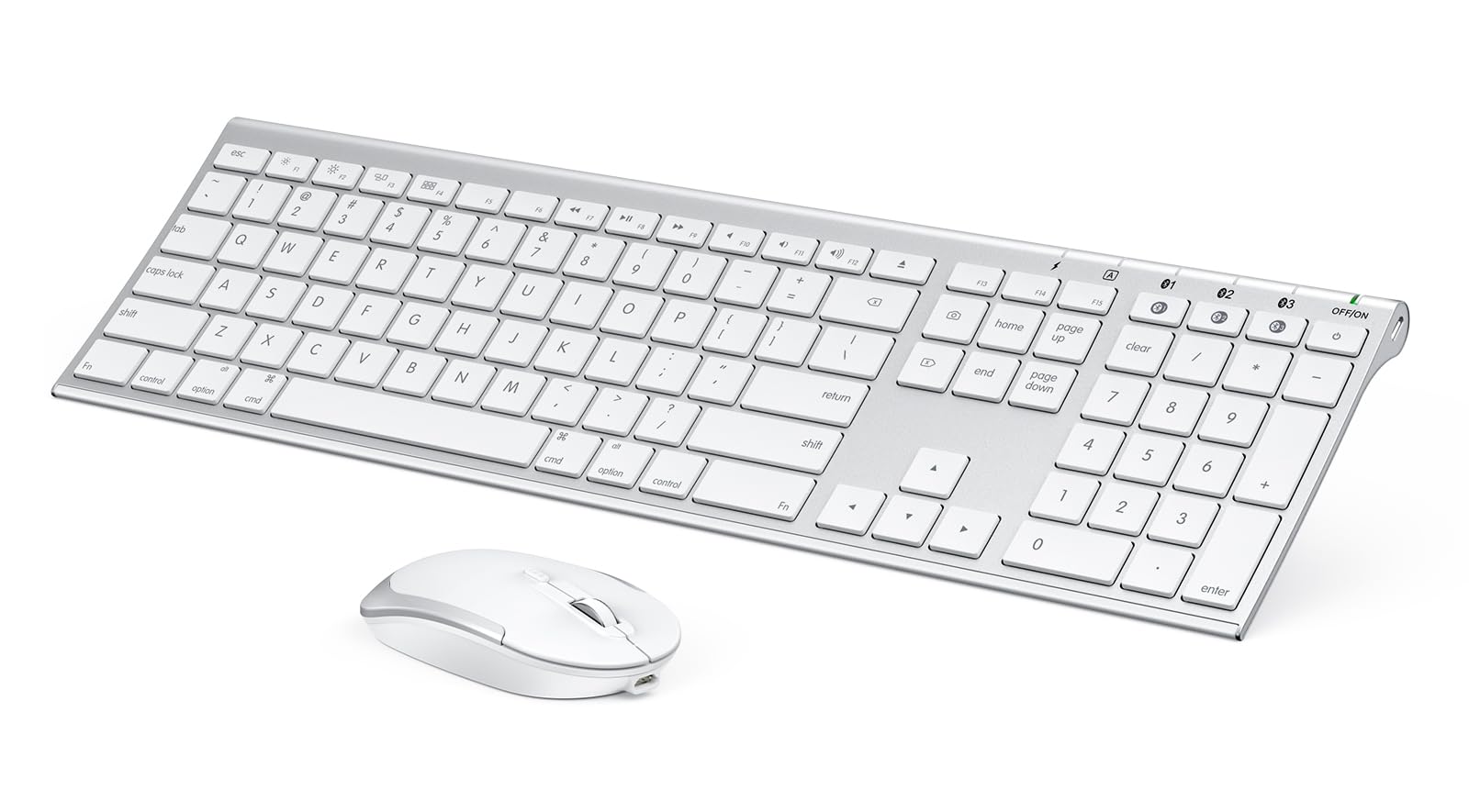 Bluetooth Keyboard Mouse for Mac, Ultra Slim Wireless Keyboard Mouse Combo for Mac, Rechargeable, Multi-Device, Compatible with MacBook Pro, MacBook Air, iMac, iPad