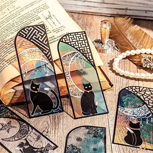 LCCK 6pcs Office Reading Butterfly Stationery Black Cat Cute Page Markers Book Mark Bookmarks Page Clips(B)
