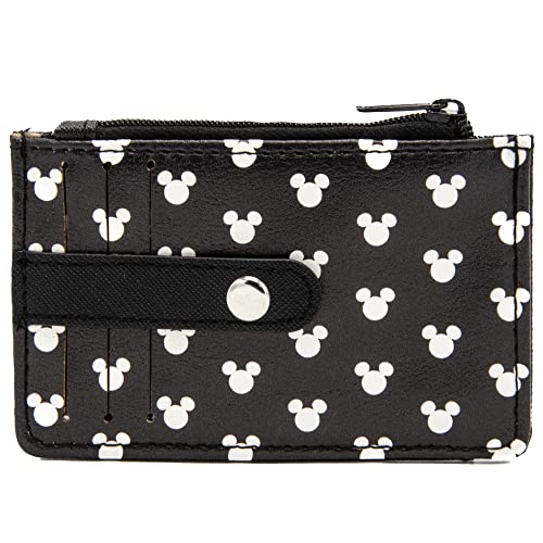 Buckle-Down Women's Wallet ID/Card Holder-Mickey Mouse Head Monogram Black/White, 4.5" x 3.0"