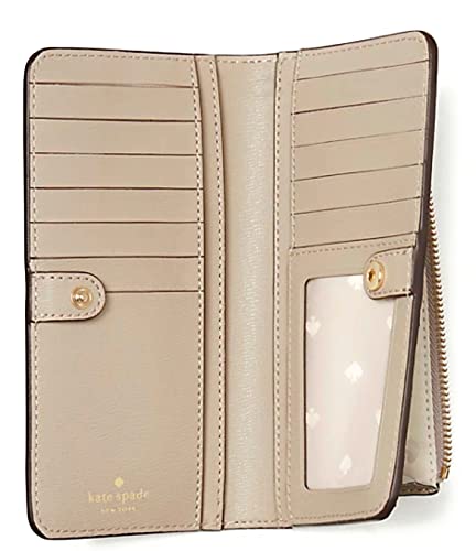 Kate Spade New York Darcy Large Slim Bifold Leather Wallet In Warm Taupe