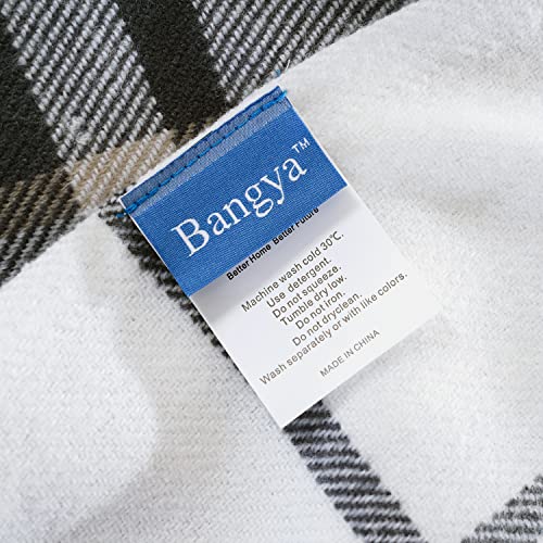 Bangya Acrylic Plaid Throw Blanket with Decorative Fringe for Travel,Bed, Sofa, Couch,Office ( 50inch x 60inch)