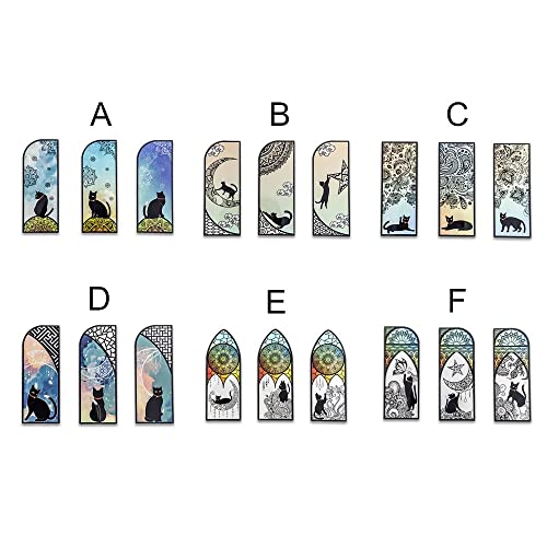 LCCK 6pcs Office Reading Butterfly Stationery Black Cat Cute Page Markers Book Mark Bookmarks Page Clips(B)