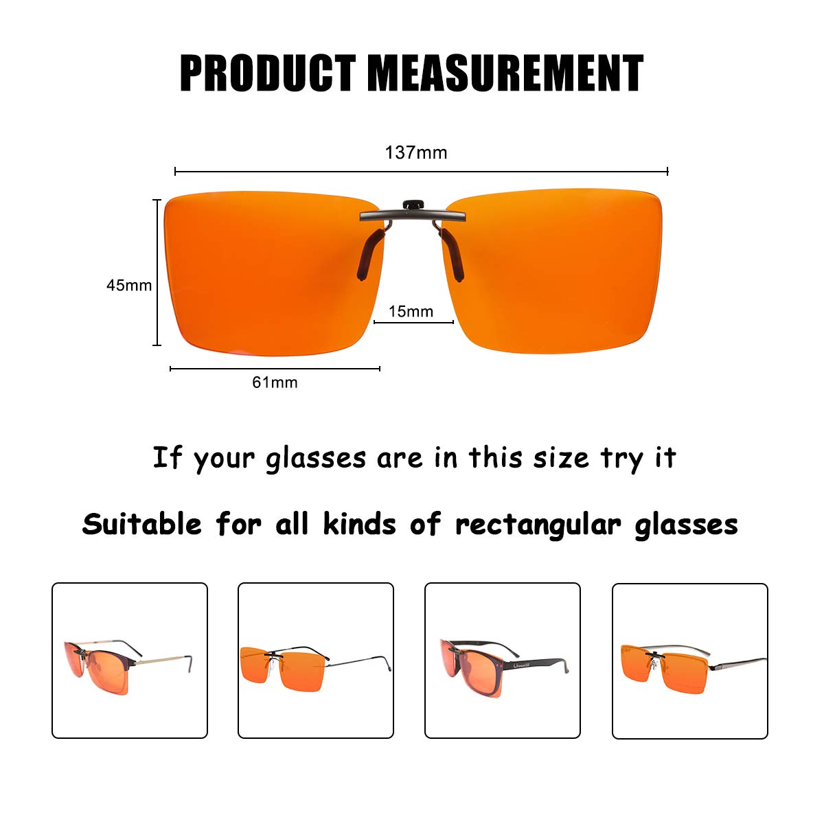 FONHCOO Clip-on Blue Light Blocking Glasses Womens Mens 2 Pack over Prescription Glasses Framless Lens Anti Eyestrain Headaches UV Filter Computer Gamer Eyeglasses