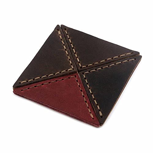 Quluxe 4 Pcs Leather Triangle Bookmark Page Corner Genuine Leather Bookmark Personalized Handmade Reading Book Marker for Bookworm Book Lover Gifts- Coffee, Brown, Red