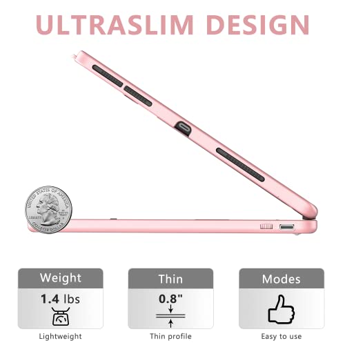 iPad Pro 11 inch Case with Keyboard, iPad Air 5/Air 4 10.9 inch Keyboard Case with Trackpad, Keyboard Case for iPad Air 5/Air 4 and iPad Pro 1-4 Gen, Backlit 10 Color & 360 Screen Rotation - Rose Gold