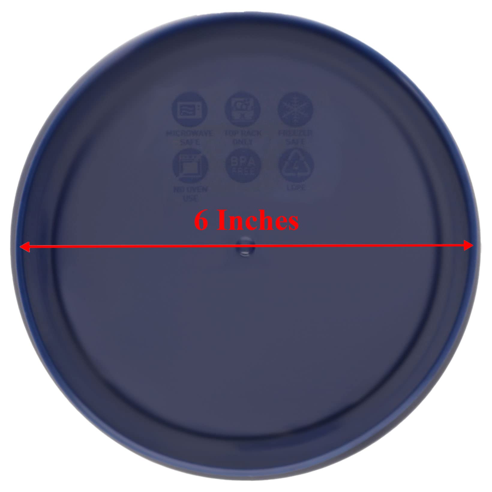 Pyrex 7201-PC 4-Cup Dark Blue Round Replacement Lids - 3 pack