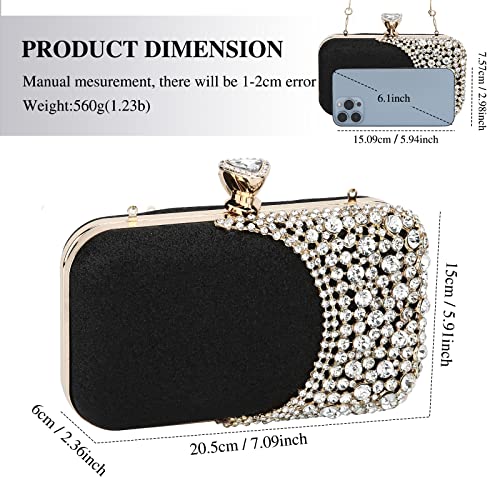 UBORSE Women Clutch Bag Rhinestone Bling Sequin Evening Bags Vintage Crystal Beaded Wedding Cocktail Party Purse