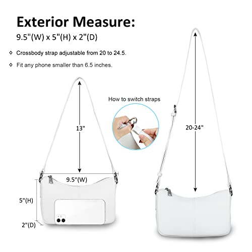 befen White Purse Small Clutch Shoulder Bags Crossbody Handbags for Women