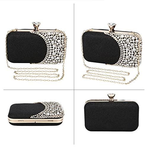 UBORSE Women Clutch Bag Rhinestone Bling Sequin Evening Bags Vintage Crystal Beaded Wedding Cocktail Party Purse