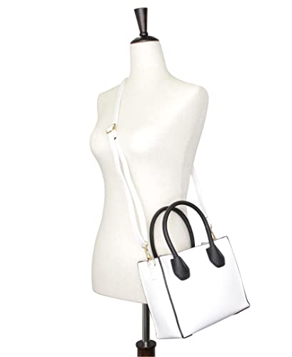 Olivia Miller Women's Fashion Ezra Mini Faux PU Leather, White Crossbody Tote Satchel Bag w Removable n Adjustable Strap Everyday Small Evening Casual Work Purse Handbag