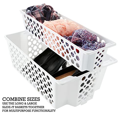 Organize Your Home Large Slide-It Baskets, 2 Pack, Stacking and Sliding Modular Storage, Great Organizing Bins for Pantry, Closet, Bedroom, Office, and all Storage, 19.2β x 12.5β x 7.5β