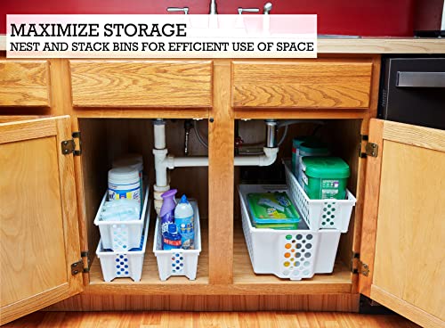 Organize Your Home Large Slide-It Baskets, 2 Pack, Stacking and Sliding Modular Storage, Great Organizing Bins for Pantry, Closet, Bedroom, Office, and all Storage, 19.2β x 12.5β x 7.5β