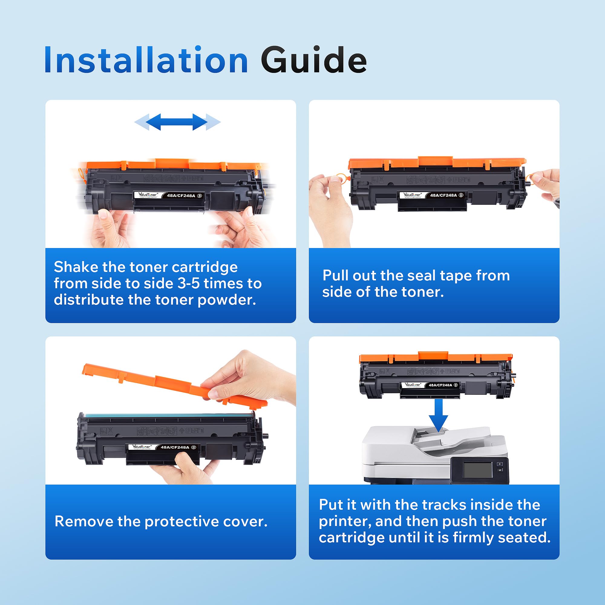 Valuetoner Compatible Toner Cartridge Replacement for HP 48A Toner Cartridge Black CF248A 248A Used for Pro M15w M16a M15a M16w MFP M31w M30w M29w Laser Printer (Black, 2 Pack)