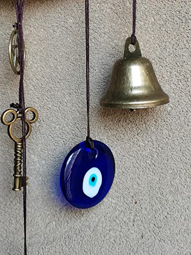Witch Bells for Door Knob Protection,Witchy Wicca Decor Clear Negative Energies with Blue Evil Eyes for Home Garden Courtyard Decor Protection
