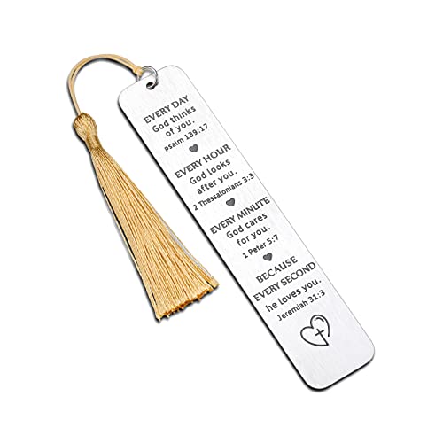 Inspirational Christian Gifts for Women Men Bible Verse Religious Bookmark for Women Men Friends Church Catholic Gifts for Son Daughter Baptism Easter Godchild Faith Book Lovers Church Bulk Gifts