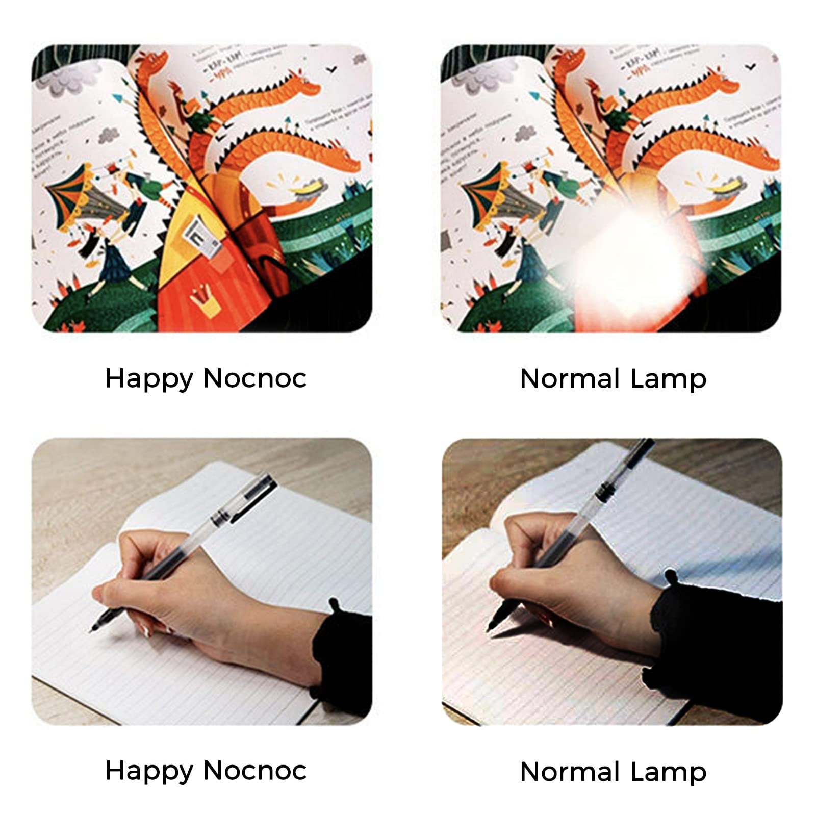 HAPPY NOCNOC Eye-Care eReading Desk Lamp/ Table Lamp/ Task Lamp/ Swing Arm Lamp: Auto-Dimming, CRI 97, Adjustable Temperatures, 51” Wide Illumination Desk Light for Home Office, Bedroom, Living Room