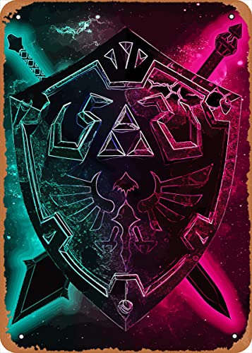 Ysirseu The Legend of Zelda Link Metal Tin Sign 8 x 12 in Heroes Character Vintage Poster Man Cave Decorative