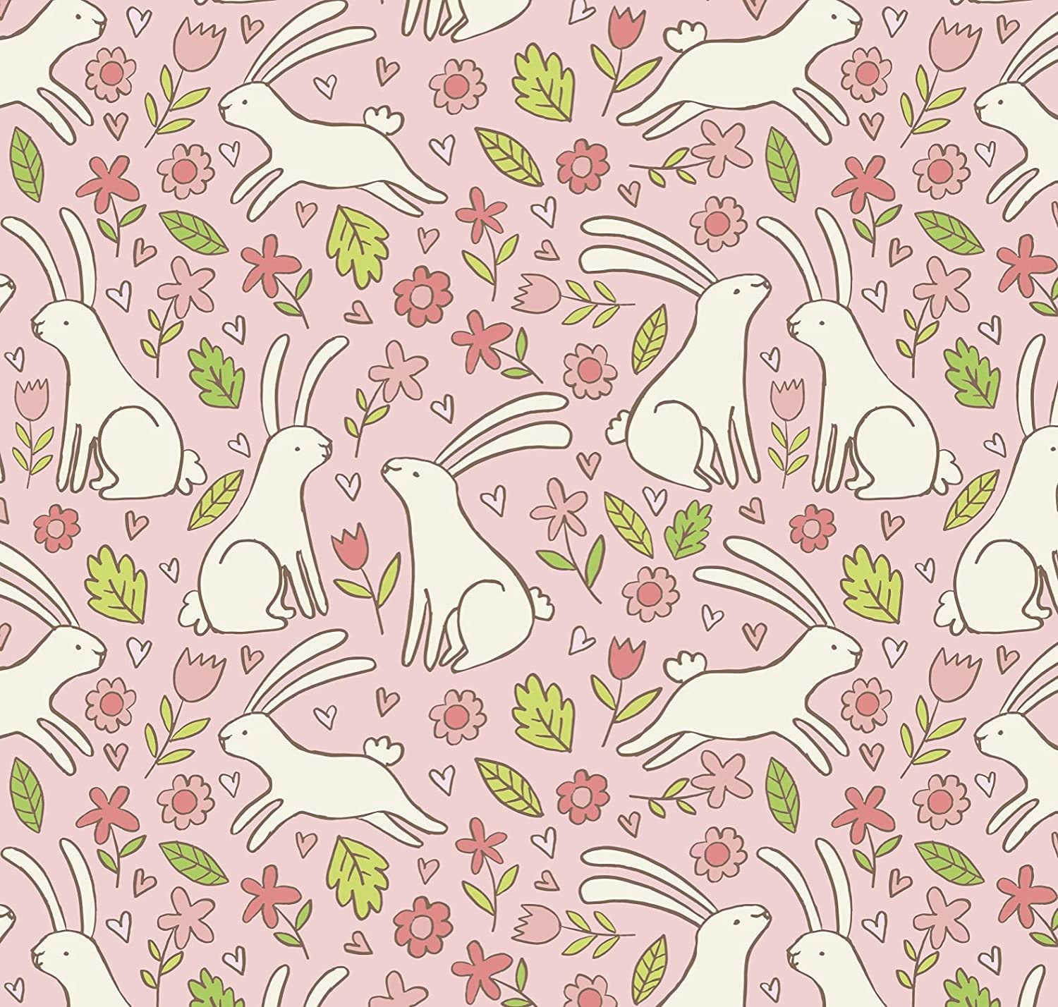 Bunny Birthday Party Gift Wrap Paper - Folded Flat 30 x 20 Inch (3 Sheets)