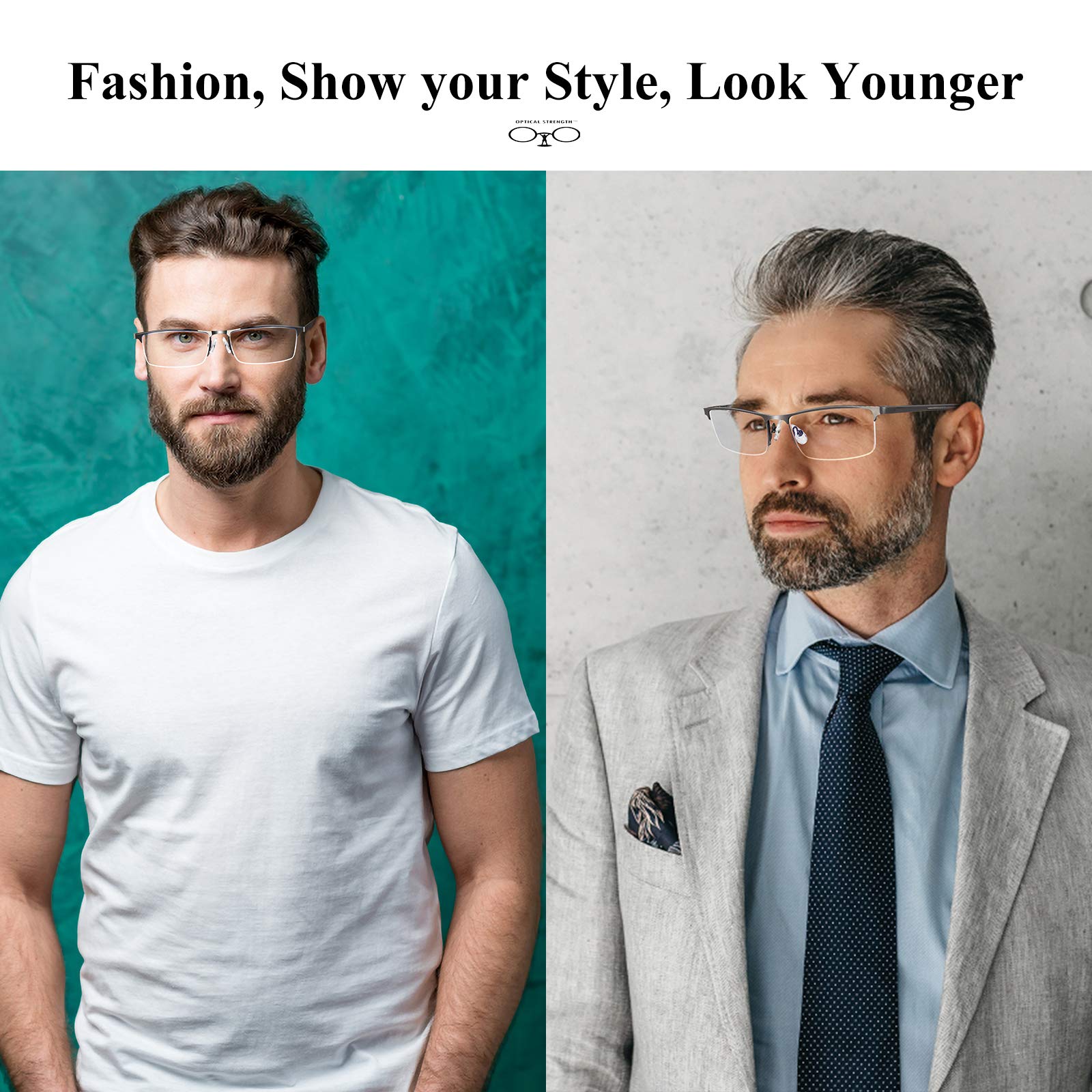 Lcbestbro Reading Glasses for Men, 0.5 Blue Light Blocking Reading Glasses Metal Readers