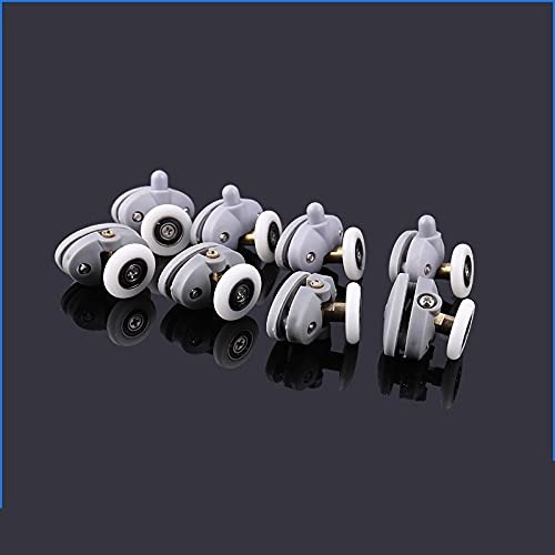 OUSIKA Oval 23mm 25mm ABS Nylon Single Pop Up Pulley Runner Wheel Shower Cabin Sliding Glass Door Rollers Hardware 4pcs-8pcs Set Pulley (Color : 8pcs, Size : 23mm)