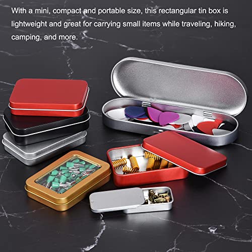 uxcell Metal Tin Box, 6.3" x 4.33" x 1.38" Rectangular Empty Tinplate Containers with Lids, Silver Tone, for Home Organizer, Candles, Gifts, Car Keys, Crafts Storage