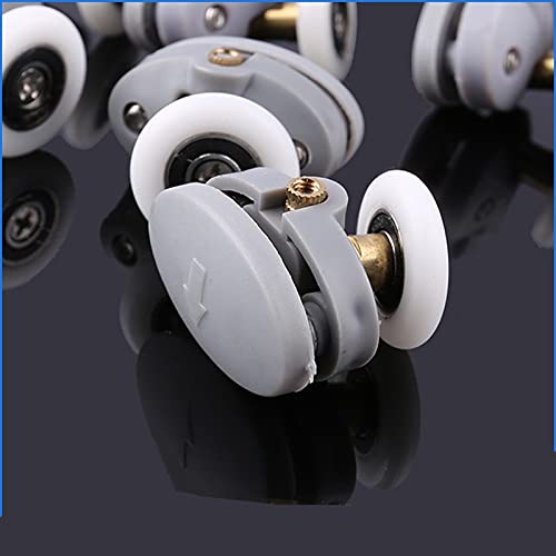 OUSIKA Oval 23mm 25mm ABS Nylon Single Pop Up Pulley Runner Wheel Shower Cabin Sliding Glass Door Rollers Hardware 4pcs-8pcs Set Pulley (Color : 8pcs, Size : 23mm)