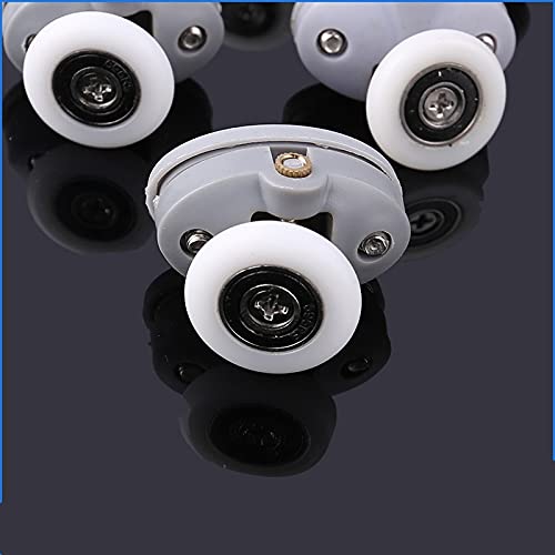 OUSIKA Oval 23mm 25mm ABS Nylon Single Pop Up Pulley Runner Wheel Shower Cabin Sliding Glass Door Rollers Hardware 4pcs-8pcs Set Pulley (Color : 8pcs, Size : 23mm)