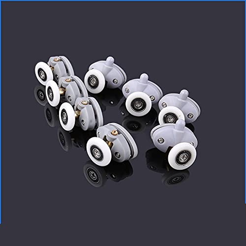 OUSIKA Oval 23mm 25mm ABS Nylon Single Pop Up Pulley Runner Wheel Shower Cabin Sliding Glass Door Rollers Hardware 4pcs-8pcs Set Pulley (Color : 8pcs, Size : 23mm)