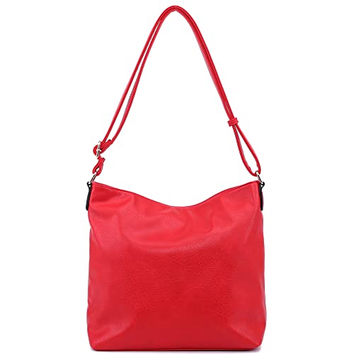 Adjustable Strap Soft Vegan Leather Front Pocket Large Hobo Handbag Crossbody Purse (Stripe - Blue/White)