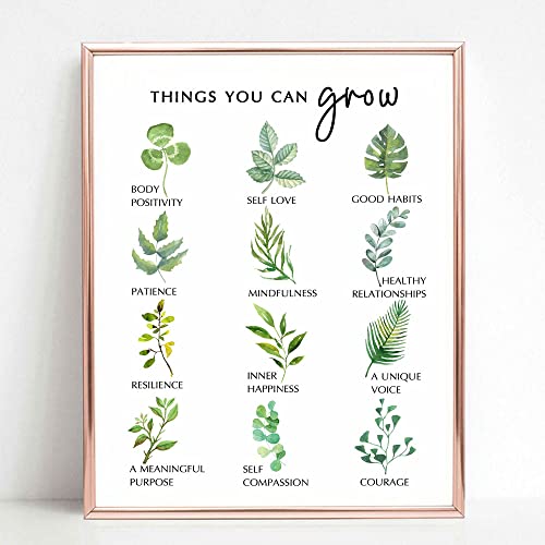 Self Growth Print Mental Health Wall Decor Mindfulness Art Print Therapy Office Decor Counselor Office Wall Art Self Development Poster No Framed (11X14 INCH)