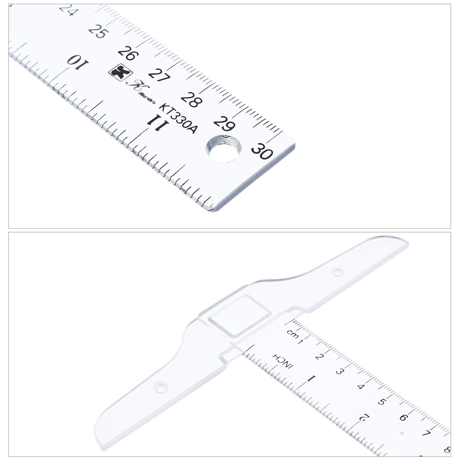 Pangda 12 Inch/ 30 cm Junior T-Square Plastic Transparent T-Ruler for Drafting and General Layout Work (1)